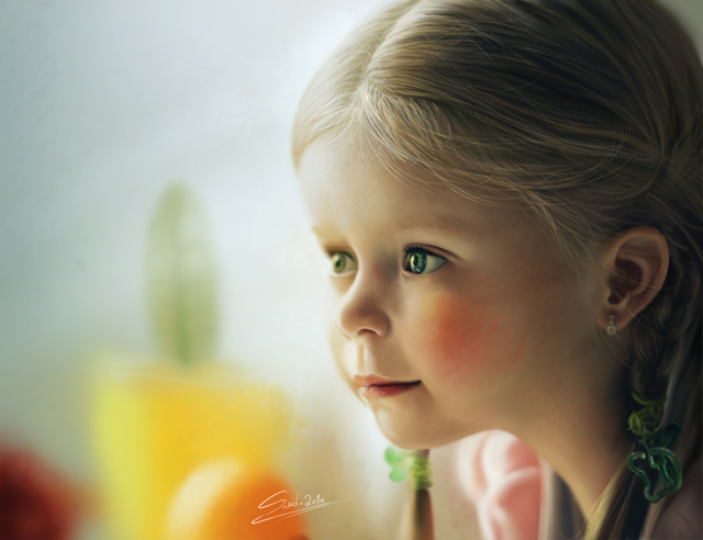 25 Digital Painting Children Portraits - 3DM3.com