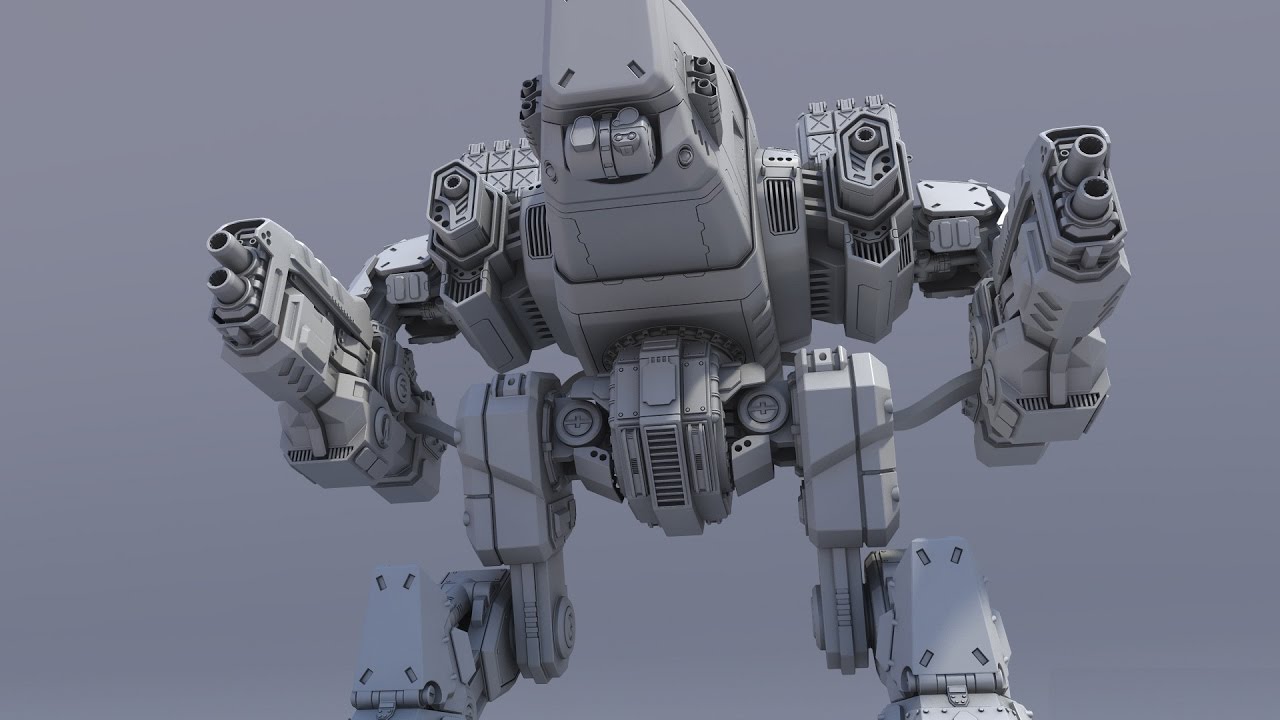 Zbrush, Hard surface Zmodeler, Modeling 3D robot mech (PART2) - 3DM3.com